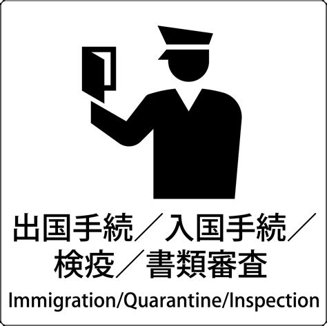 Jis標識ピクトサイン 出国手続／検疫／書類審査 Green Cross Select 工事現場の安全対策用品なら