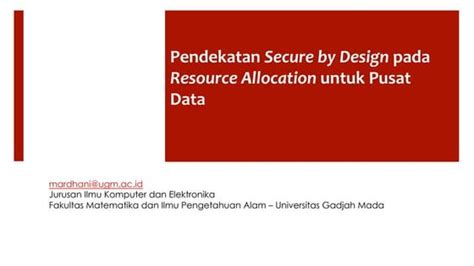 Pendekatan Secure By Design Pada Cluster Resource Allocation Untuk Pusat Data Pdf