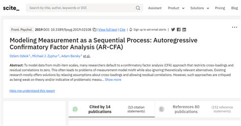Citation Report Modeling Measurement As A Sequential Process Autoregressive Confirmatory