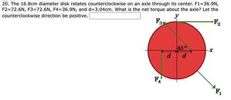 Solved 20 The 16 8cm Diameter Disk Rotates Counterclockwise