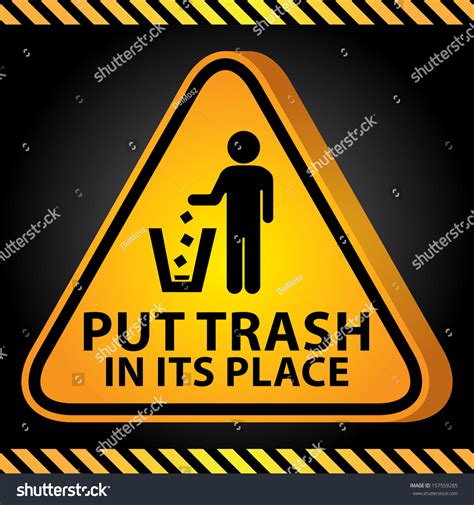 3d Yellow Glossy Style Triangle Caution Plate For Safety Present By Put