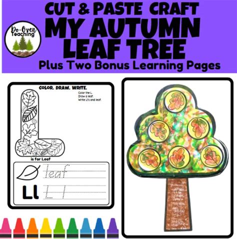 My Autumn Leaf Tree Cut And Paste Craft And Bonus Counting And Writing Worksheets