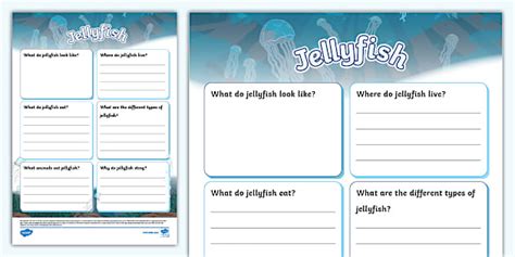 KS1 Jellyfish Fact File Template Teacher Made Twinkl