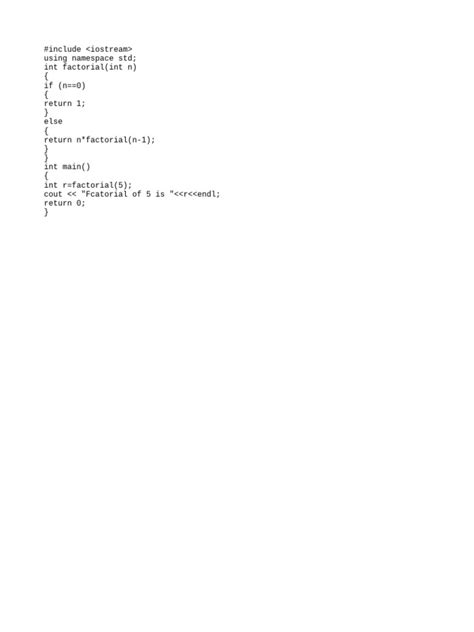 C 9 Recursive Factorial Pdf