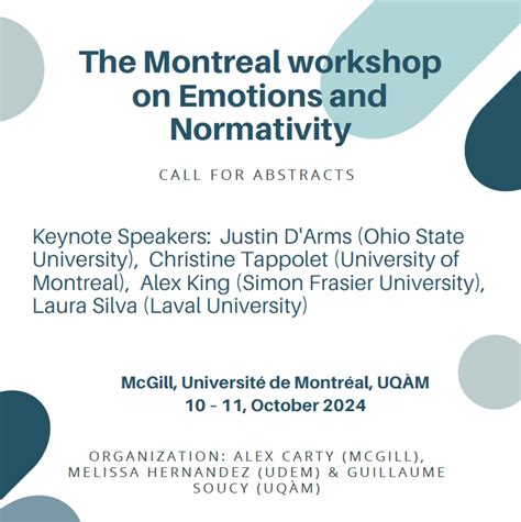 The Montreal Workshop On Emotions And Normativity Centre De Recherche