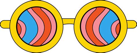 Retro 70s Groovy Element Psychedelic Hippie Glasses 8525504 Png