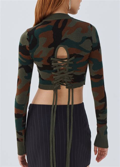 Camo Cropped Sweater In Camo