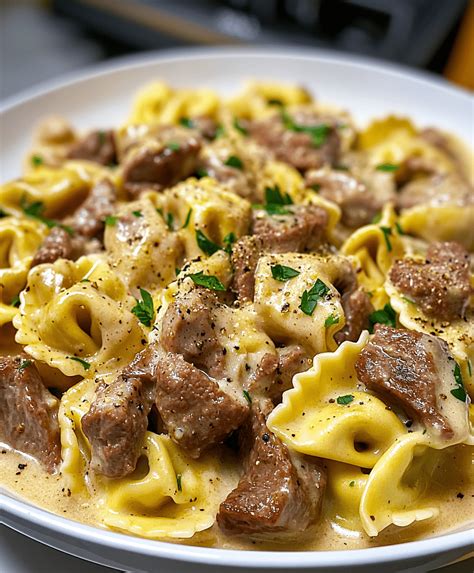 Cheesesteak Tortellini In Rich Provolone Sauce Recipe