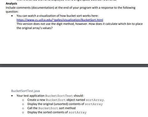 Solved A BucketSort Overview Not All Sorting Algorithms Are Chegg