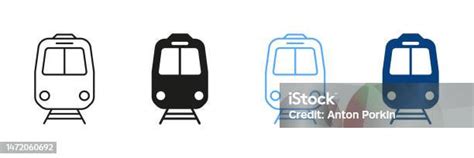 기차 라인과 실루엣 색상 아이콘을 설정합니다 기차역 픽토그램 도시 전기 대중 교통 표지판 컬렉션 화물 기관차 개요 및 솔리드 기호 격리된 벡터 그림 지하철 철도에 대한 스톡