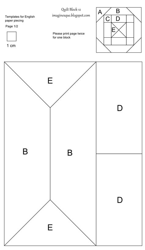 Imaginesque Quilt Block Pattern And Template
