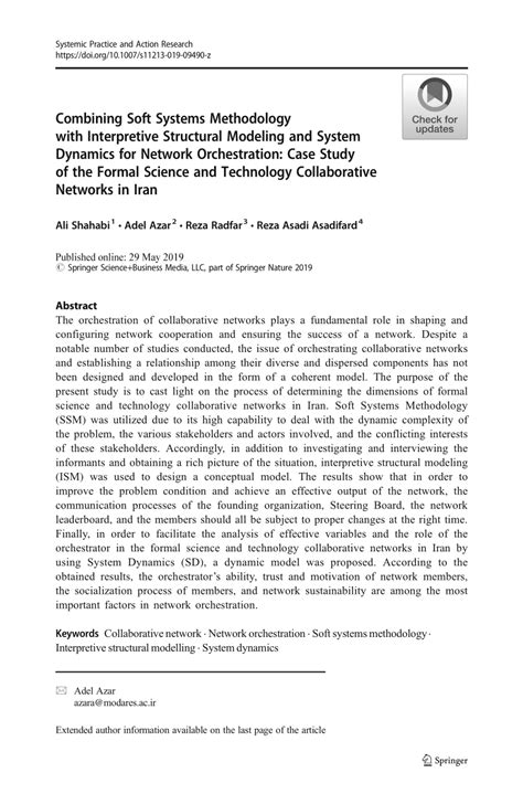 Pdf Combining Soft Systems Methodology With Interpretive Structural Modeling And System