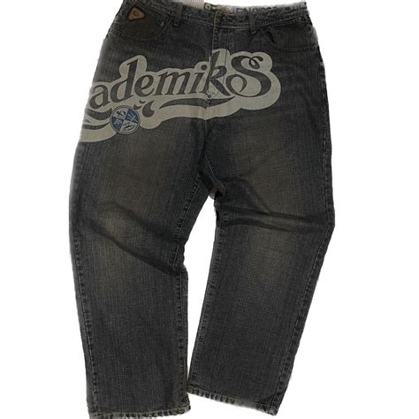 Y2k Graphic Akademiks Jeans 36 Waist Baggy Depop