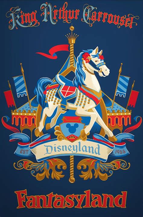 Disney King Arthur Carousel Attraction Poster 12 X 18 Fantasyland