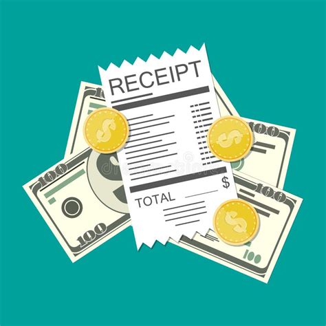 Icono Del Recibo Factura De Papel Cuenta Total Ilustración del Vector