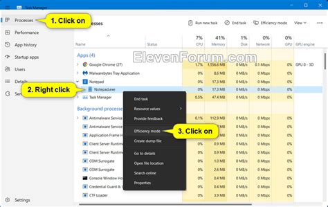 Turn On Or Off Efficiency Mode For App Or Process In Windows 11 Windows 11 Forum