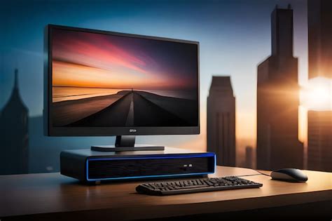 Premium Photo Computer Device With Peripheral Devices