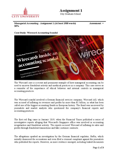 Managerial Accounting Assignment 1 Pdf Financial Services Economies