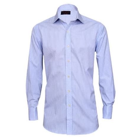 Aria Men S Tiny Checked Shirt Msht 3265 White And Blue Konga Online