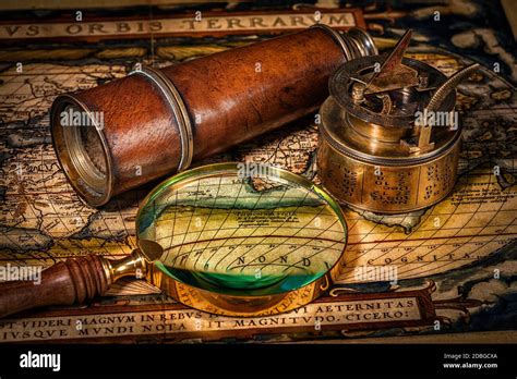 Reisen Sie Geographie Navigation Konzept Hintergrund Alte Vintage