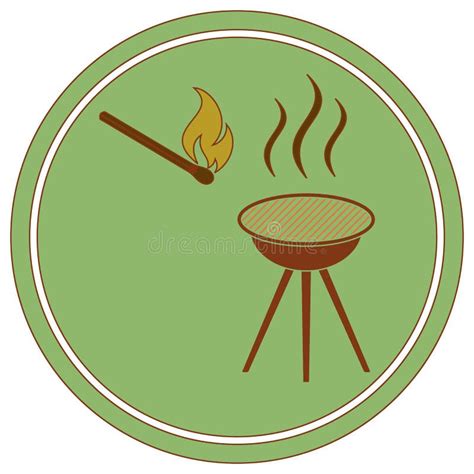 The Barbecue Icon Stock Vector Illustration Of Roasted 124924123