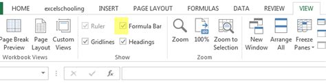 How To Hide Or Unhide Formula Bar In Excel Excel Schooling