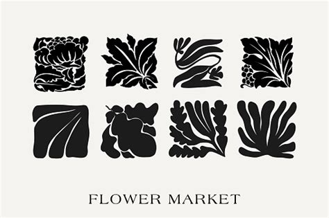 추상적인 그루비한 꽃무늬 포스터 꽃 시장 프린트 세트입니다 벽지 벽 장식 인쇄 엽서 표지 템플릿 배너를 위한 손으로 그린 디자인 0명에 대한 스톡 벡터 아트 및 기타 이미지