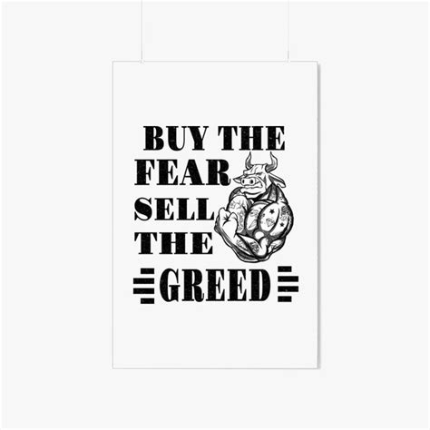 Stock Market Forex Trader Buy The Fear Sell The Greed Premium Vertical