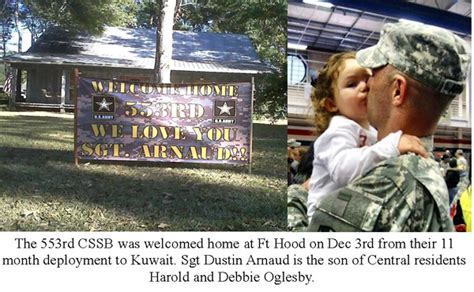 Sgt Dustin Arnaud And The 553rd Cssb Welcomed Home