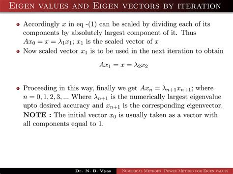 Numerical Methods Power Method For Eigen Values Pdf