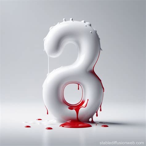 Realistic 3d Number 8 In Dripping Paint Stable Diffusion Online