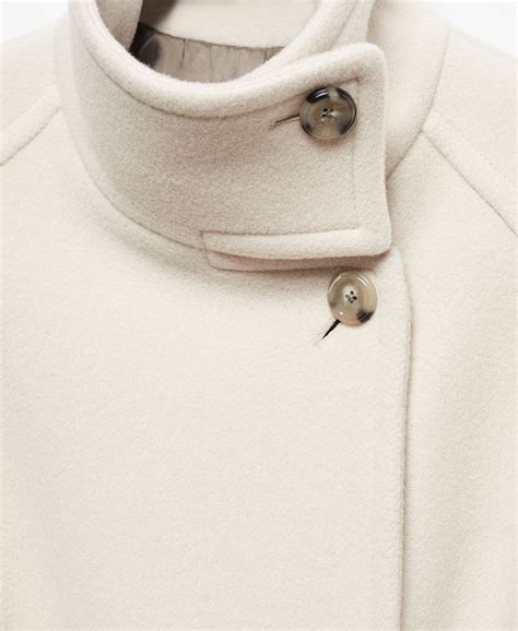 Mango Womens High Collar Wool Coat Macys
