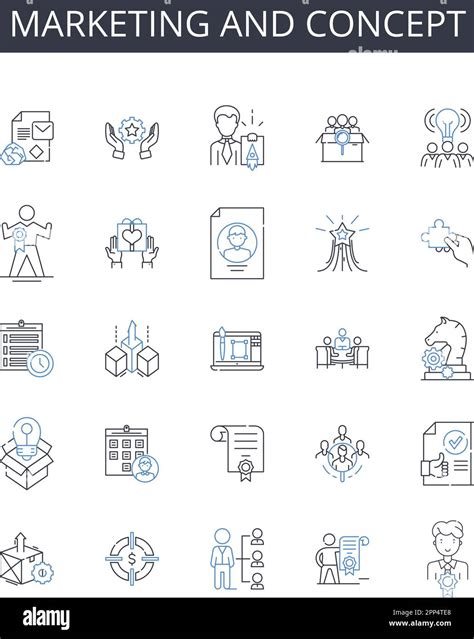 Marketing And Concept Line Icons Collection Authority Management