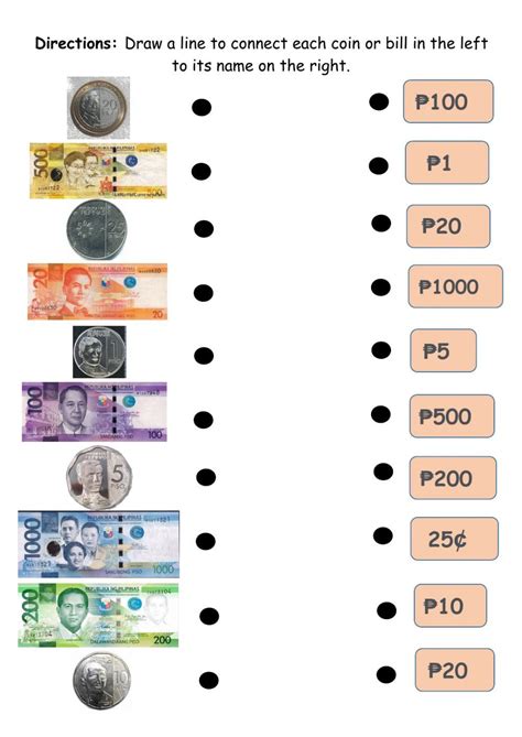 Philippine Peso Bill Worksheet Math Philippine Money Worksheet Images