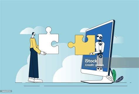 Robot Puzzle In Humans And Computers Stock Illustration Download