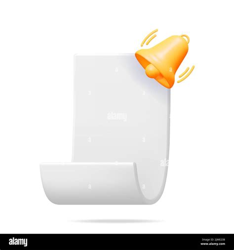 3d Notification Scroll Popup With Bell Stock Vector Image And Art Alamy