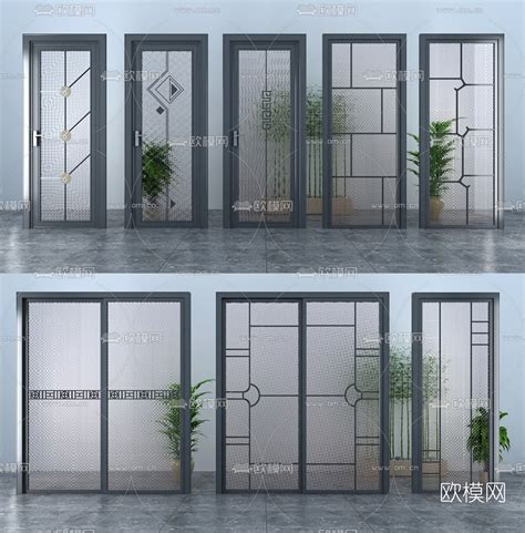 现代玻璃推拉门3d模型下载 ID10294381 3dmax免费模型 欧模网