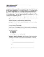 ITN260 Netsec Final FA22 Rtf ITN260 Final Examination Name Email To Rguess Tcc Edu As An IT