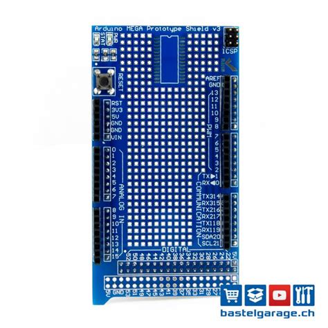 Protoshield V3 Für Arduino Mega Prototyp Shield Bastelgarage