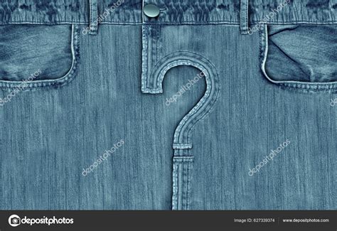 Sex Questions Sexuality Question Symbol Denim Jeans Zipper Shaped Symbol Stock Photo