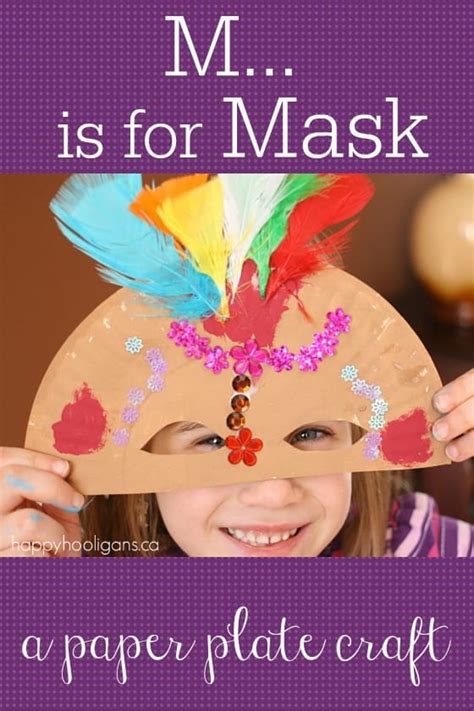 Paper Plate Mask Craft M Is For Mask Happy Hooligans