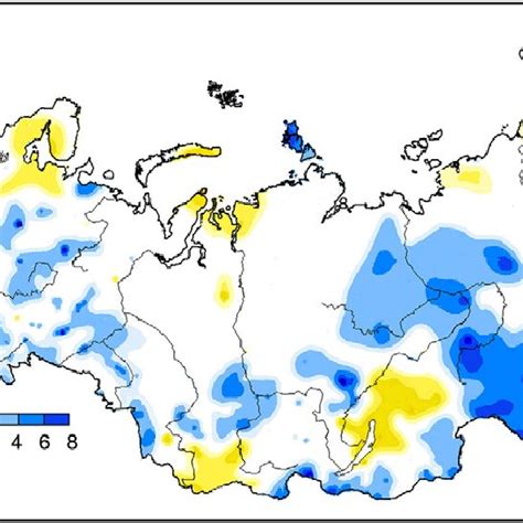Spatial Distribution Of Linear Trend Coefficients Days 10 Yr 1 5