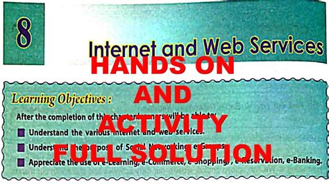 dav class 7 computer chapter 8 hands on and activity internet and web