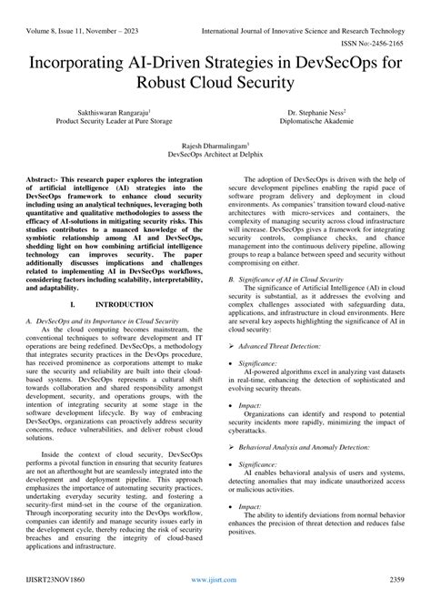 Pdf Incorporating Ai Driven Strategies In Devsecops For Robust Cloud
