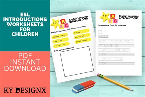 ESL Introductions Greetings Worksheet Graphic By KY Designx Creative