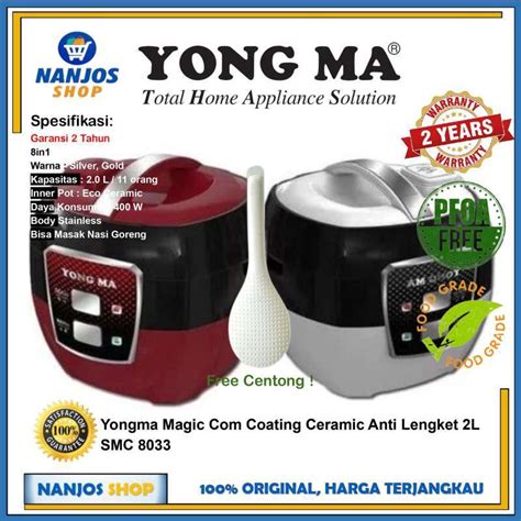 Jual Yongma Rice Cooker Magic Com Coating Ceramic Anti Lengket 2 L Smc
