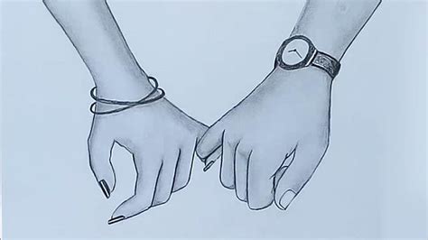 Anime Couple Holding Hands Drawings In Pencil
