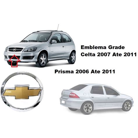 Emblema Grade Celta Prisma 2007 2008 2009 2010 2011 Gravata Dourado