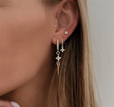 Gold Hoop Earrings Stacking Stacking Earrings Hoop Earrings Set For