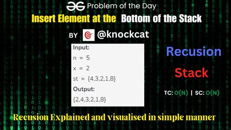 Insert An Element At The Bottom Of A Stack Recursion Explained Gfg